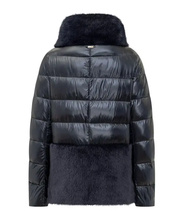 Herno High-neck Padded Down Jacket With Fur Accents