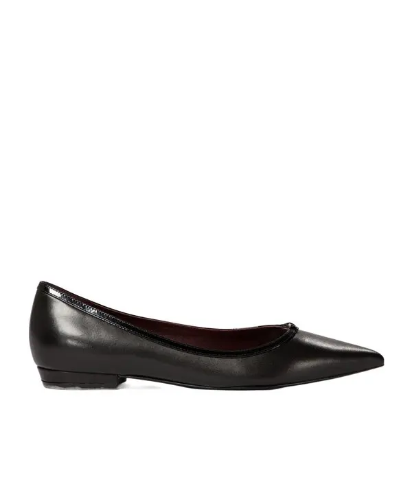 Tory Burch Double Buckle Pointed Toe Ballet Flats