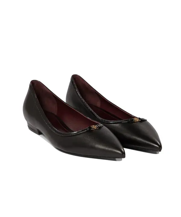Tory Burch Double Buckle Pointed Toe Ballet Flats