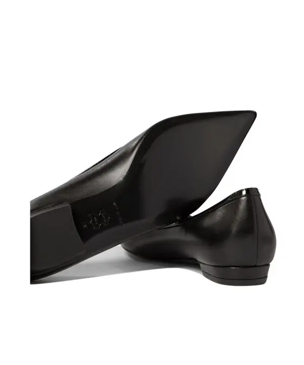 Tory Burch Double Buckle Pointed Toe Ballet Flats