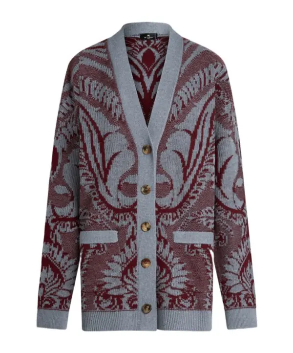 Etro Jacquard V-neck Buttoned Cardigan