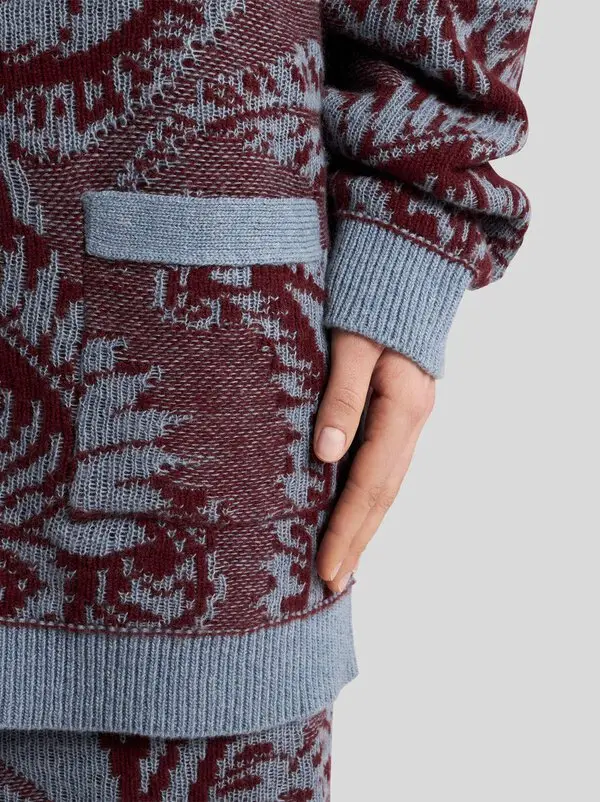Etro Jacquard V-neck Buttoned Cardigan