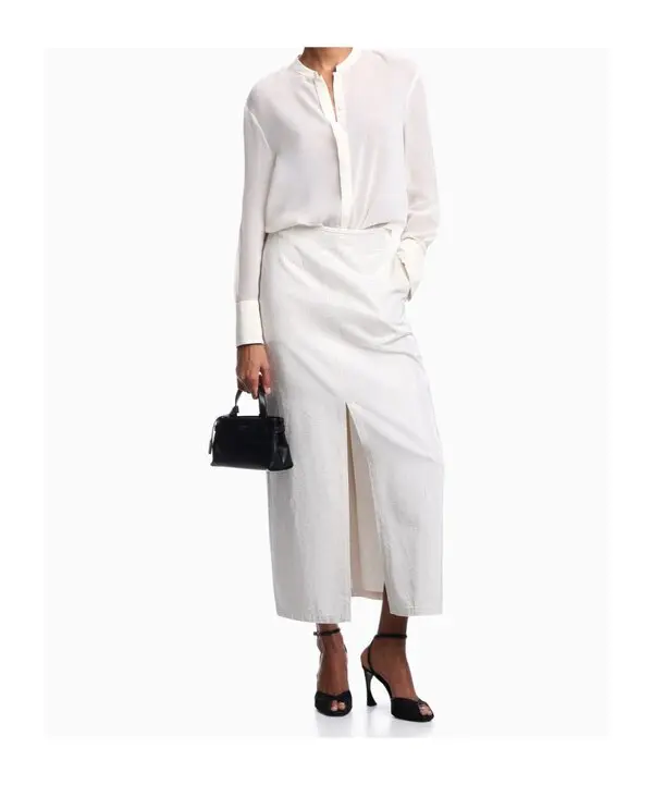 Emporio Armani Long Skirt With All-over Micro Studs