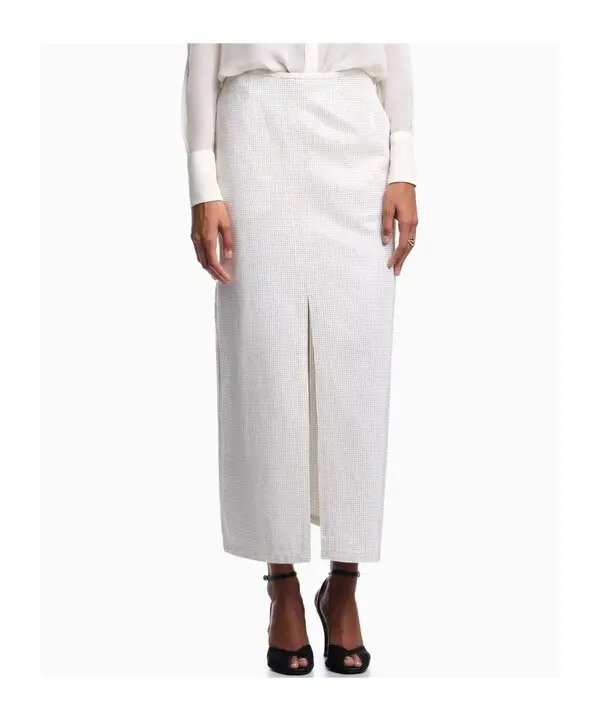 Emporio Armani Long Skirt With All-over Micro Studs