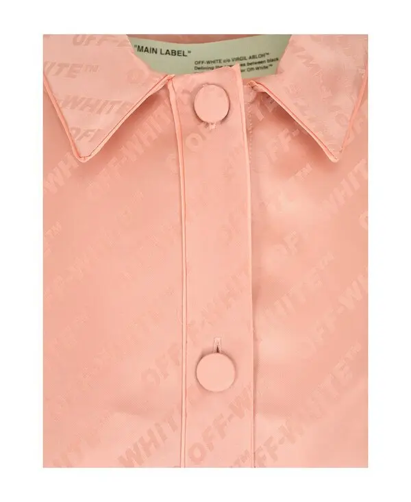 Off-White Belted Logo Patterned Shirt Jacket