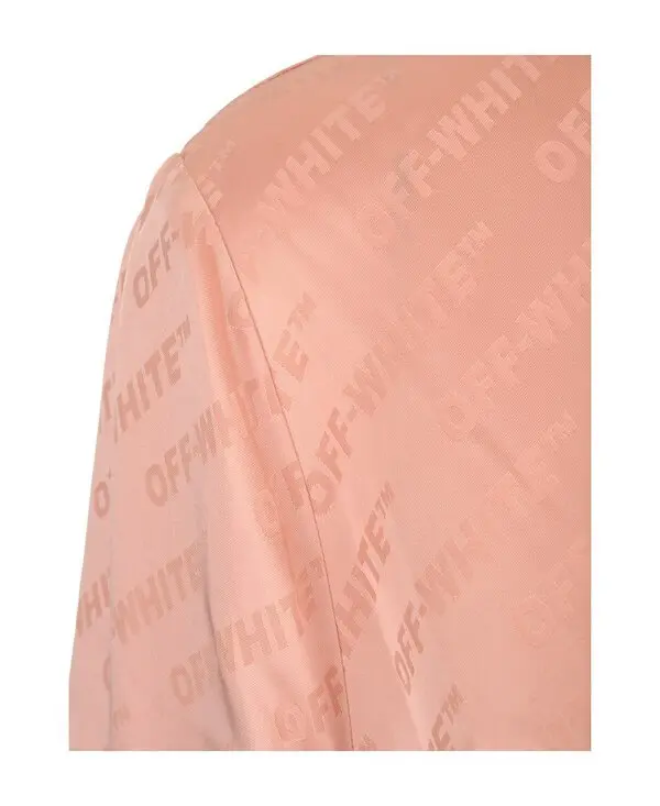 Off-White Belted Logo Patterned Shirt Jacket