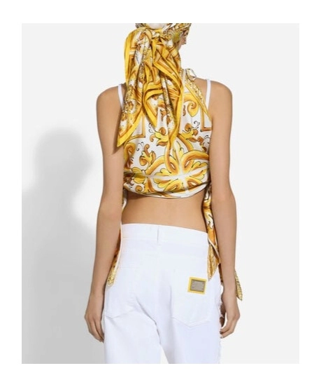 Dolce & Gabbana Majolica Print Halterneck Top - Multicolor