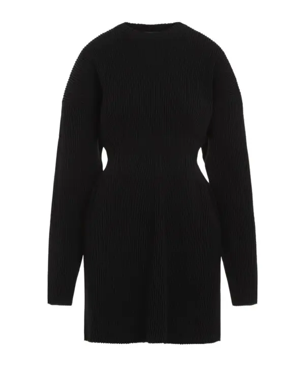 Balenciaga Hourglass Striped Dress - Black