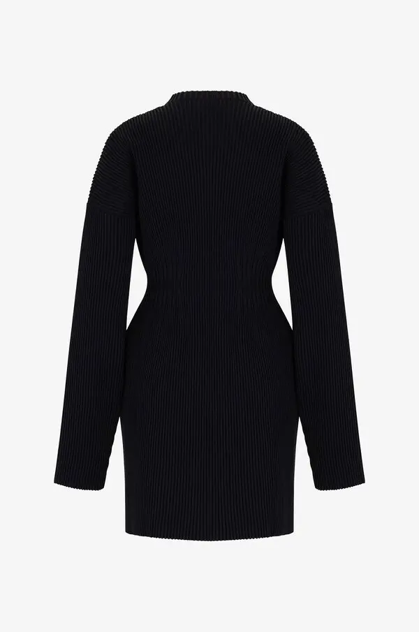 Balenciaga Hourglass Striped Dress - Black