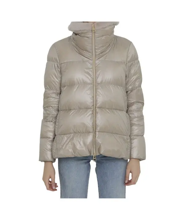 Herno High-neck Zip-up Down Jacket With Fur Collar