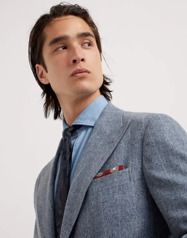 Brunello Cucinelli Logo Patch Graphic Printed Pocket Square