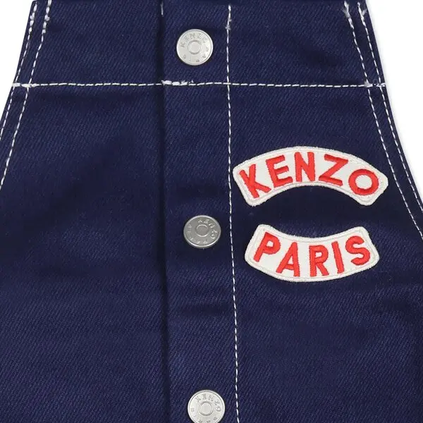 Kenzo Logo-appliquéd Cotton Dungaree Dress