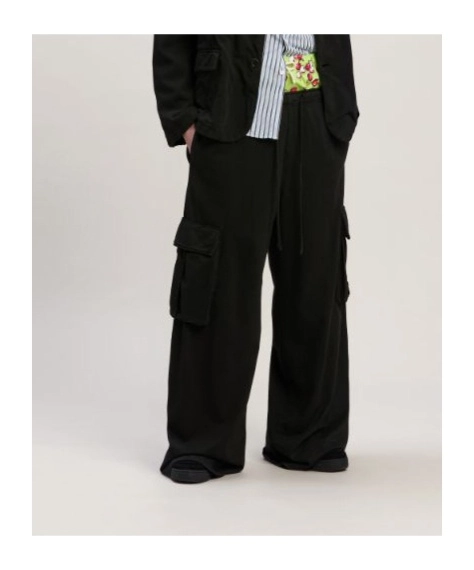 Palm Angels Wide Leg Drawstring Cargo Pants