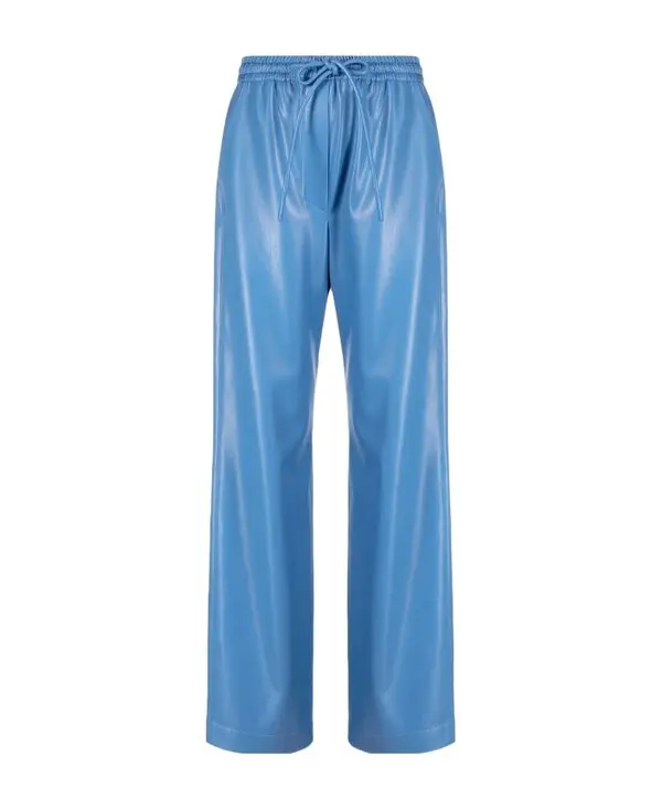 Nanushka Faux-leather Drawstring-waist Trousers - Blue