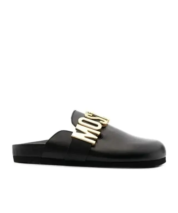 Moschino Logo Muller Shoes - Black