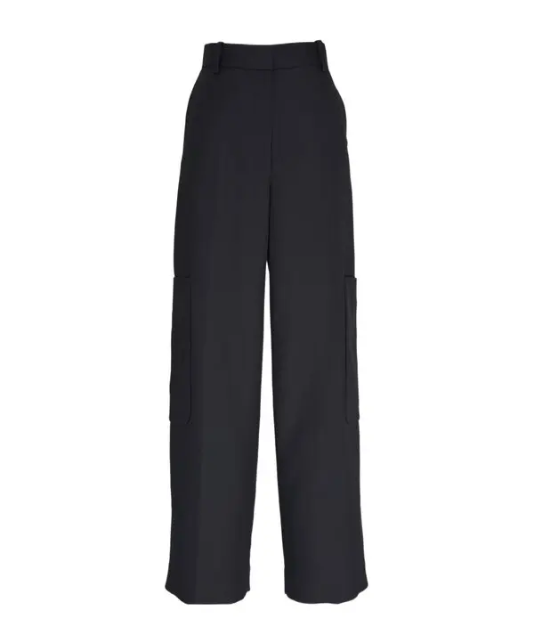 Khaite Caiton High-waisted Straight Leg Trousers - Black