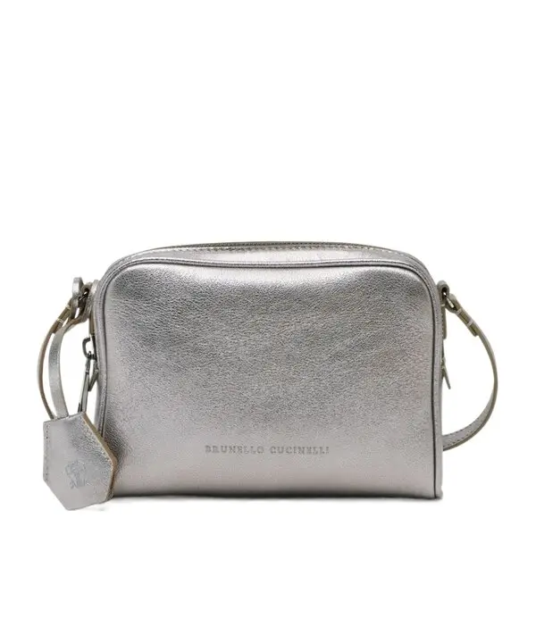 Brunello Cucinelli Lamé Boston Crossbody Bag