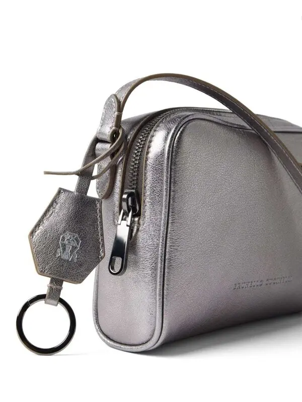 Brunello Cucinelli Lamé Boston Crossbody Bag