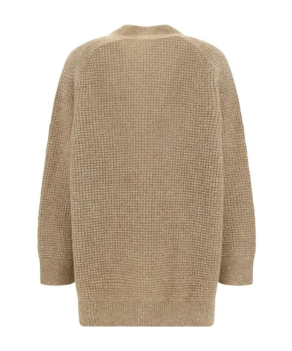 Fabiana Filippi Sequin Embellished V-neck Oversized Cardigan - Nude
