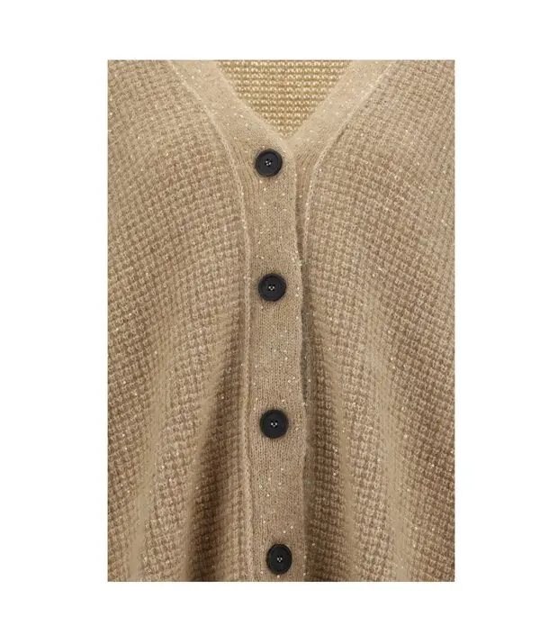 Fabiana Filippi Sequin Embellished V-neck Oversized Cardigan - Nude