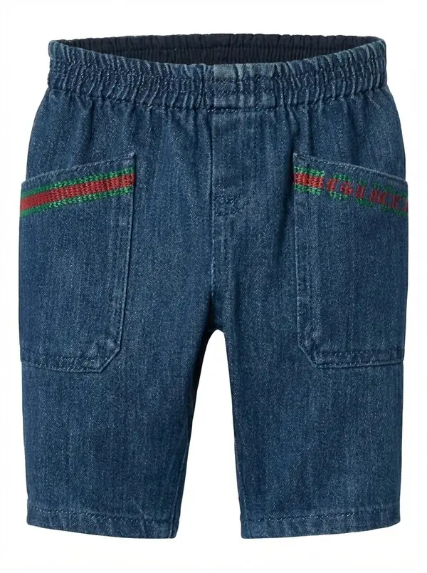 Gucci Denim Pants With Web Embroidery