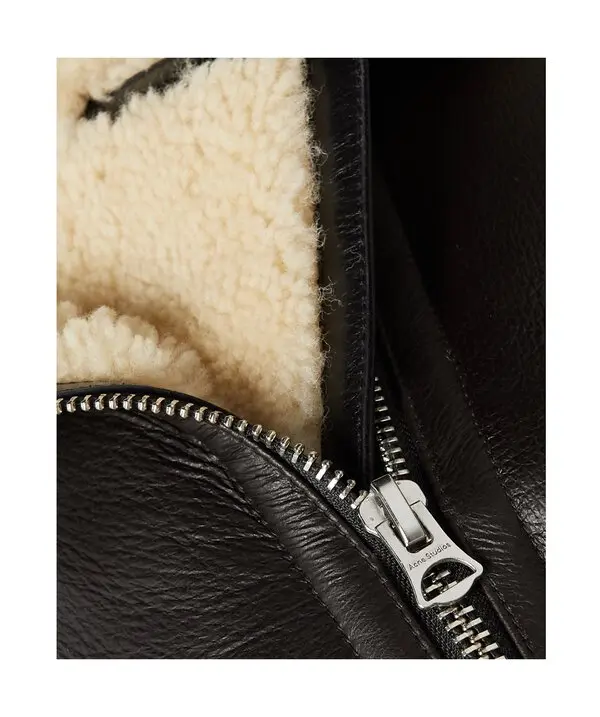 Acne Studios Double-breasted Zip-up Jacket With Shearling Collar