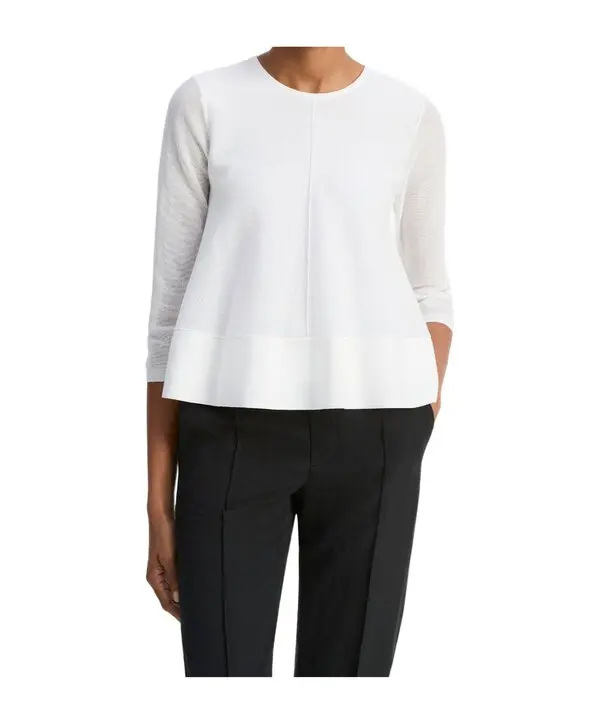 Vince Ribbed Cotton Blend Top