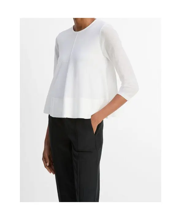 Vince Ribbed Cotton Blend Top
