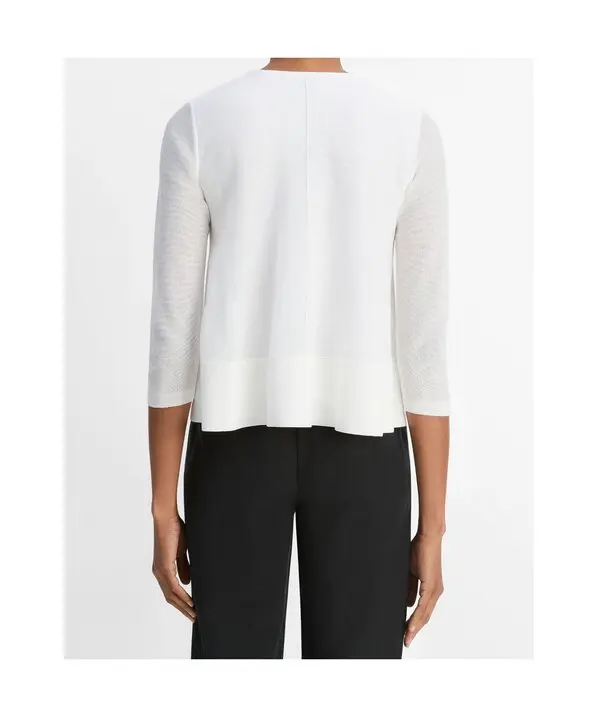 Vince Ribbed Cotton Blend Top
