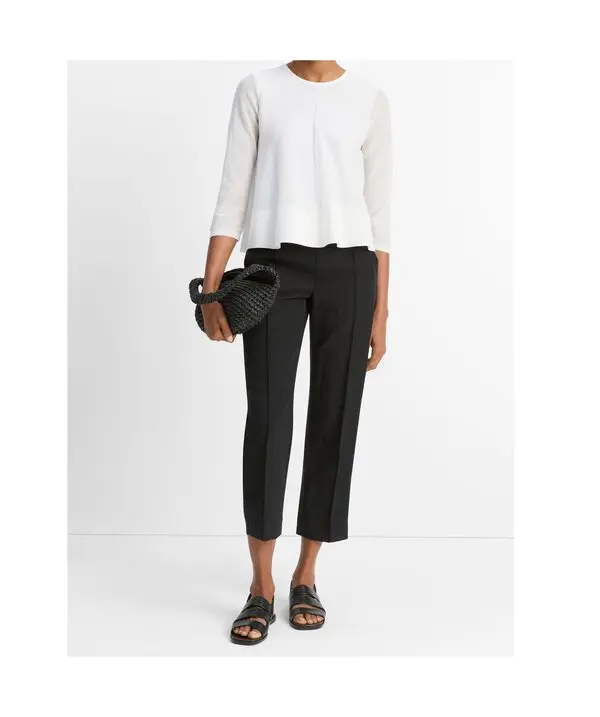 Vince Ribbed Cotton Blend Top
