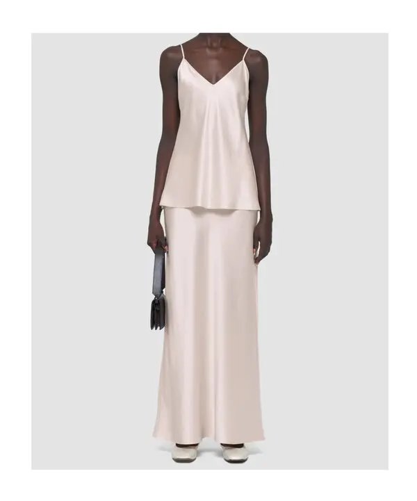 JOSEPH Isaak Bias-cut Silk Midi Skirt - White