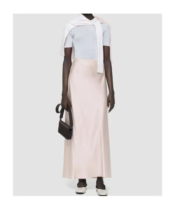 JOSEPH Isaak Bias-cut Silk Midi Skirt - White