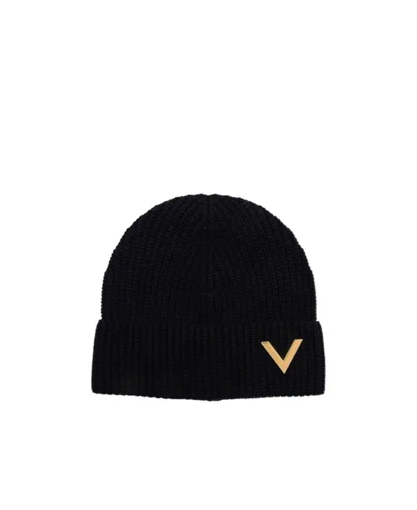 Valentino Garavani Logo Plaque Beanie