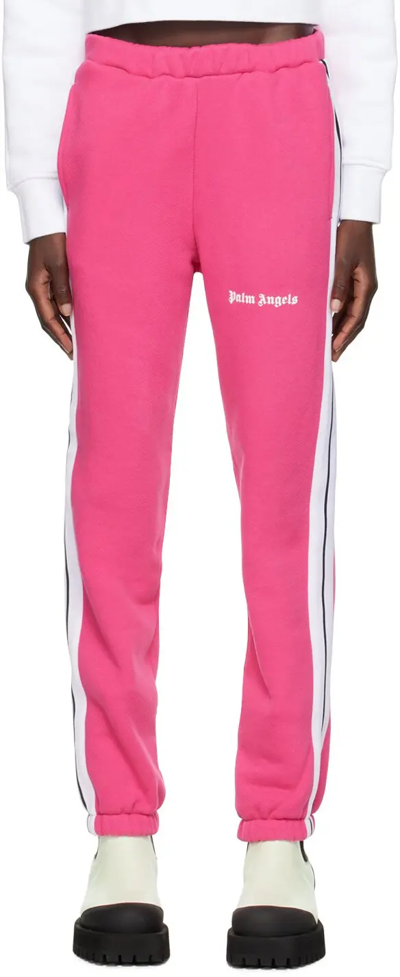 Palm Angels Logo Printed High Waist Track Pants
