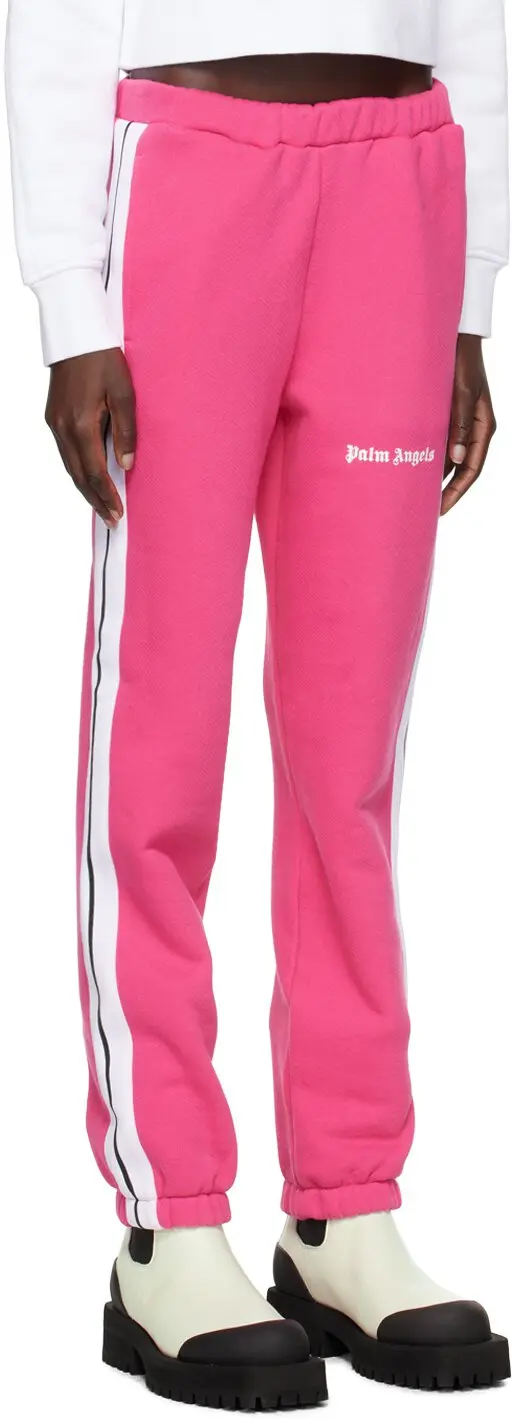 Palm Angels Logo Printed High Waist Track Pants