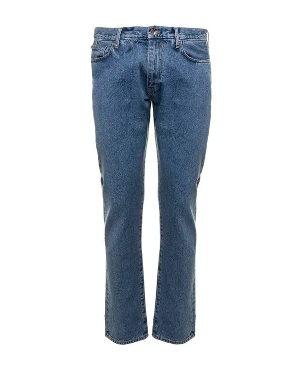Off-White Logo-print Straight-leg Jeans