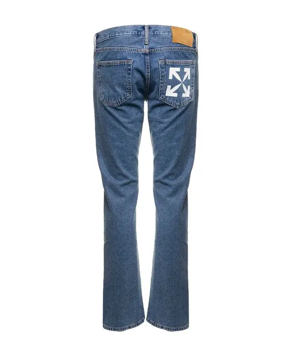 Off-White Logo-print Straight-leg Jeans