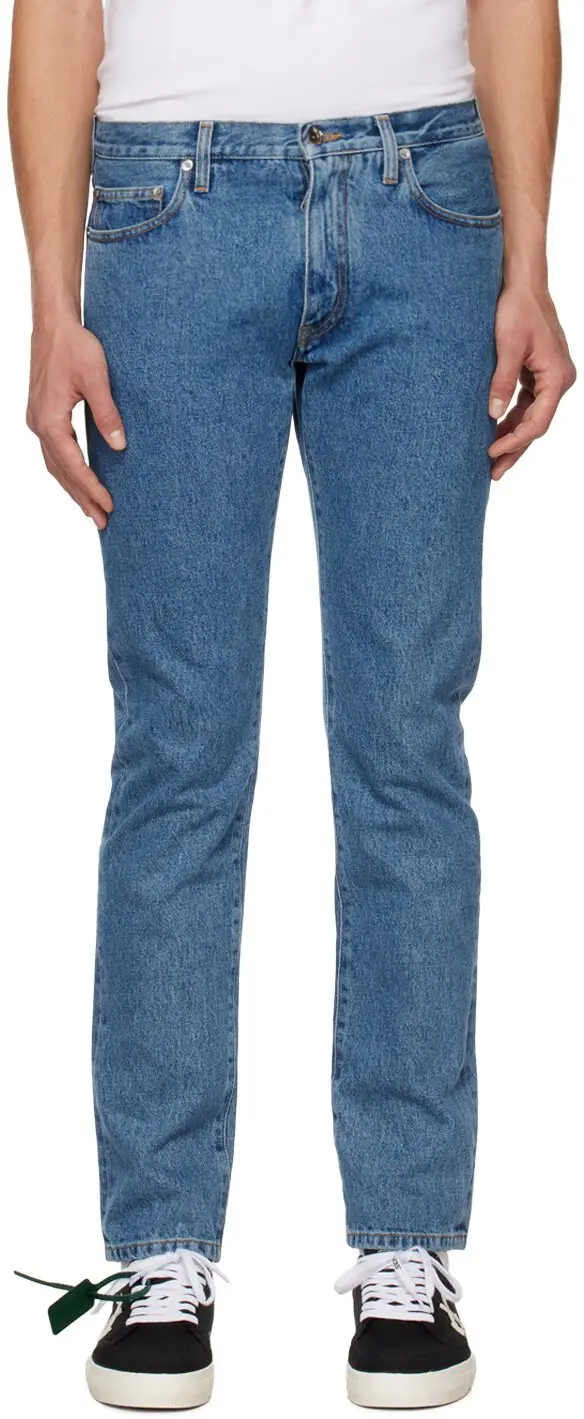 Off-White Logo-print Straight-leg Jeans