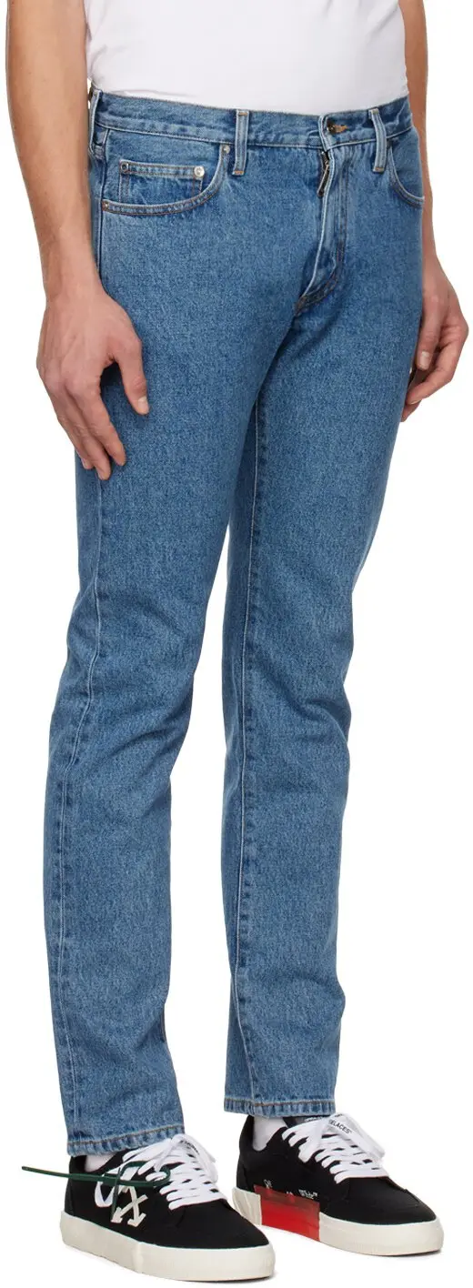 Off-White Logo-print Straight-leg Jeans