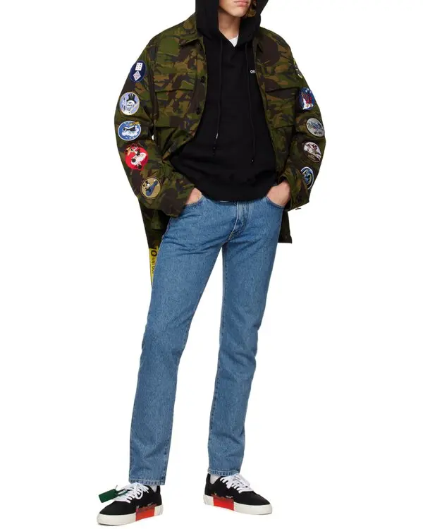 Off-White Logo-print Straight-leg Jeans