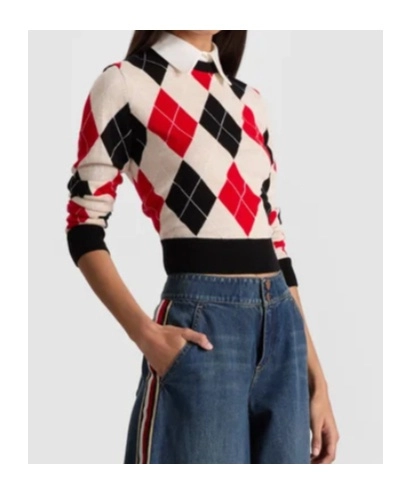 ALICEOLIVIA Carolann Argyle Pullover