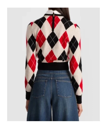 ALICEOLIVIA Carolann Argyle Pullover