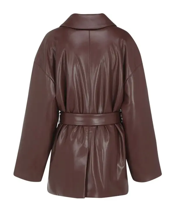Nanushka Belted Faux-leather Blazer