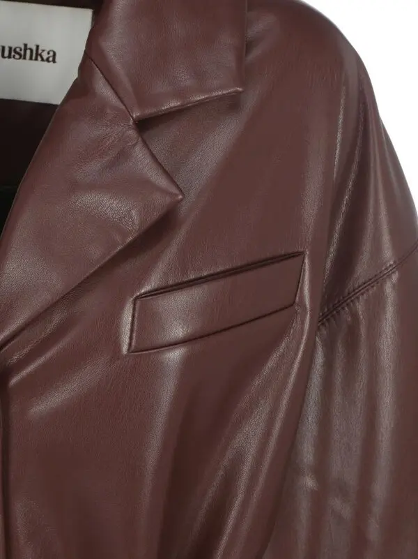 Nanushka Belted Faux-leather Blazer