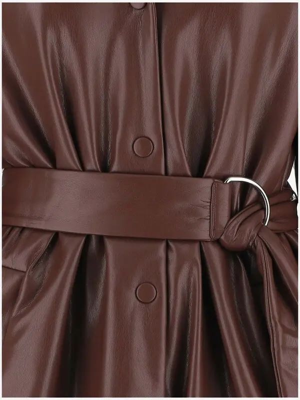 Nanushka Belted Faux-leather Blazer