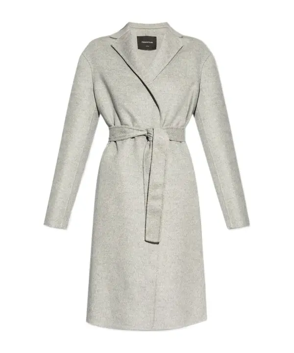 Fabiana Filippi Mid Length Coat With Lapel And Waist Strap