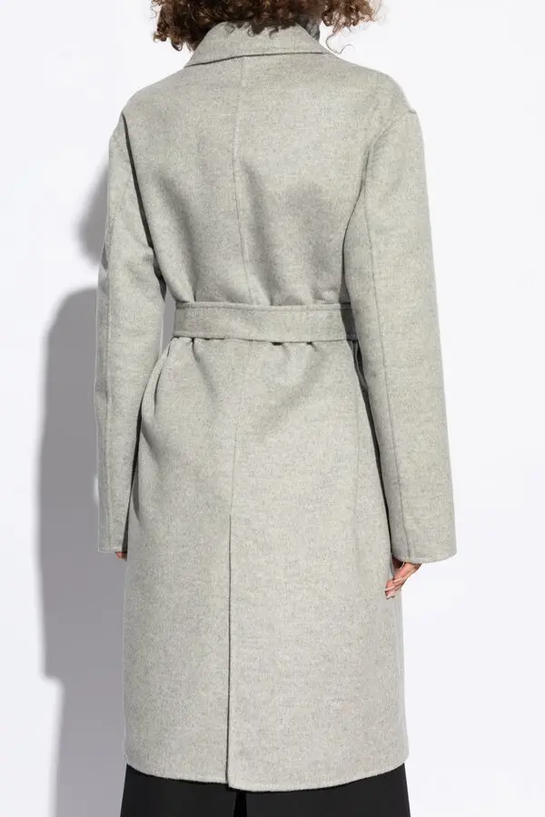 Fabiana Filippi Mid Length Coat With Lapel And Waist Strap