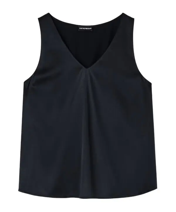 Emporio Armani V-neck Sleeveless Satin Tank Top