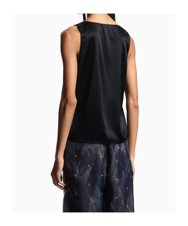 Emporio Armani V-neck Sleeveless Satin Tank Top