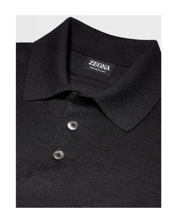 Zegna Long-sleeved Polo Shirt - Black